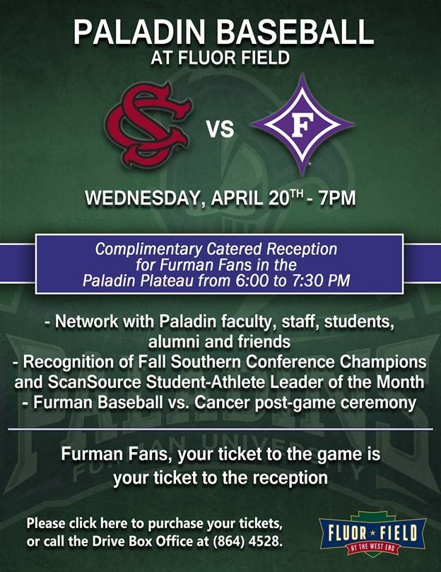 Furman vs USC Baseball at Fluor Field - Furman University